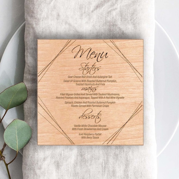 Engraved Menu - Etsy