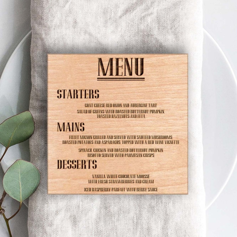 Rustic Menu - Etsy