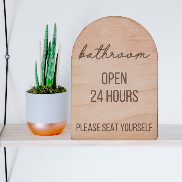 Wood Bathroom Signs - Etsy