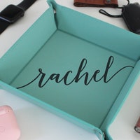 Women's Personalized Valet Tray Catch All Tray Coin Tray Leather Valet ...