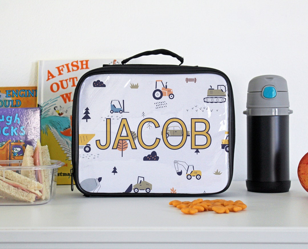 Construction Personalized Kids Lunch Box Lunch Box With Kid's Name ...