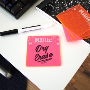 Personalized Acrylic Dry Erase Notes, Personalized Desk Name, Colorful ...