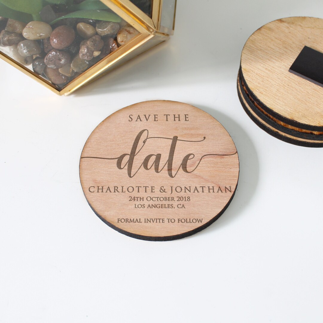 Save the Date Magnets, Wood Save the Date Magnet, Wedding Save the ...