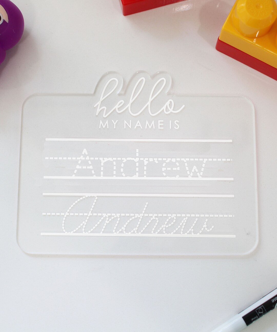Acrylic Name Trace Board Alphabet Learning Board Acrylic Dry Erase Name ...