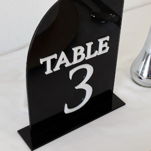 Black Silver Table Number, Luxury Wedding, Acrylic Wedding Decor, Laser ...