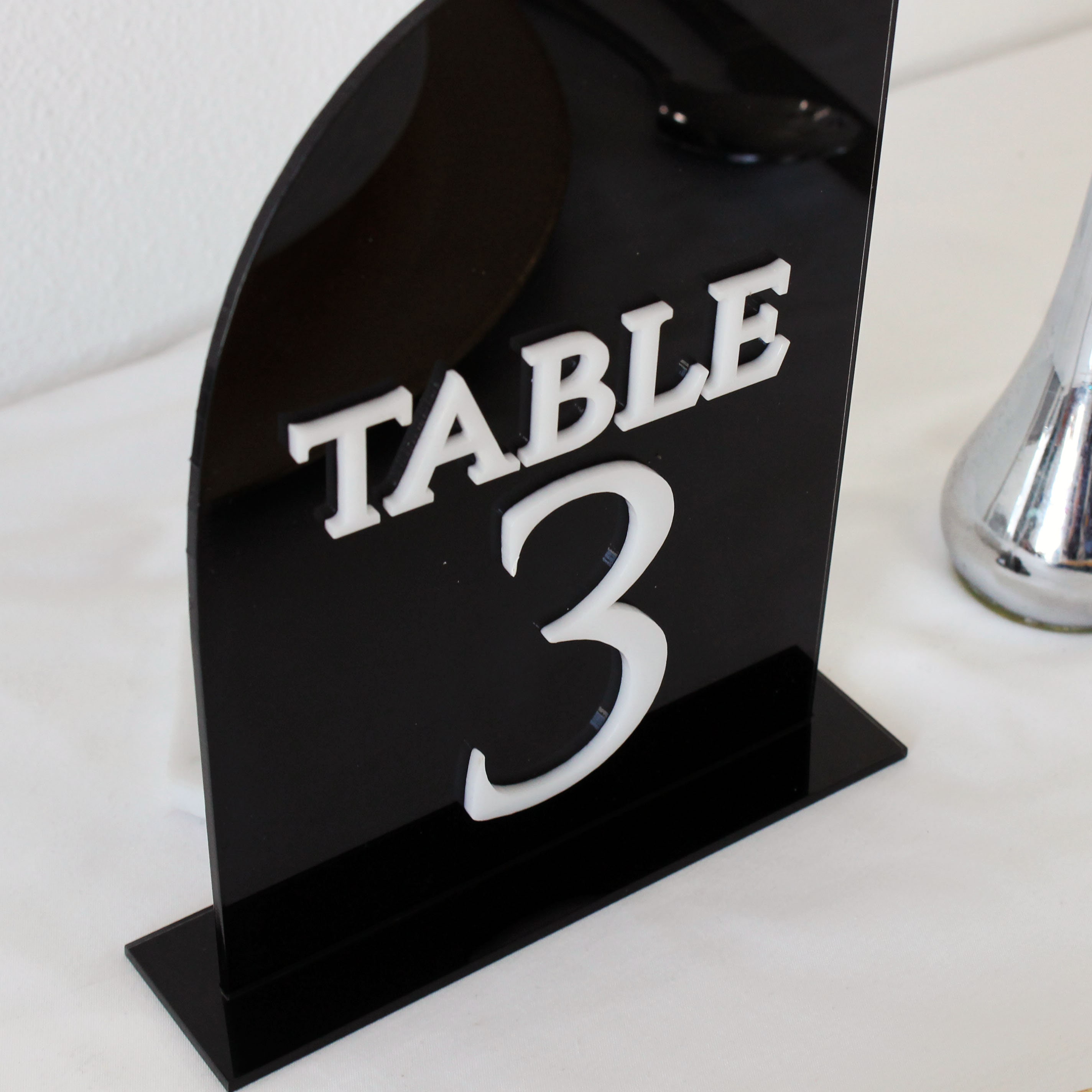Black Silver Table Number, Luxury Wedding, Acrylic Wedding Decor, Laser ...