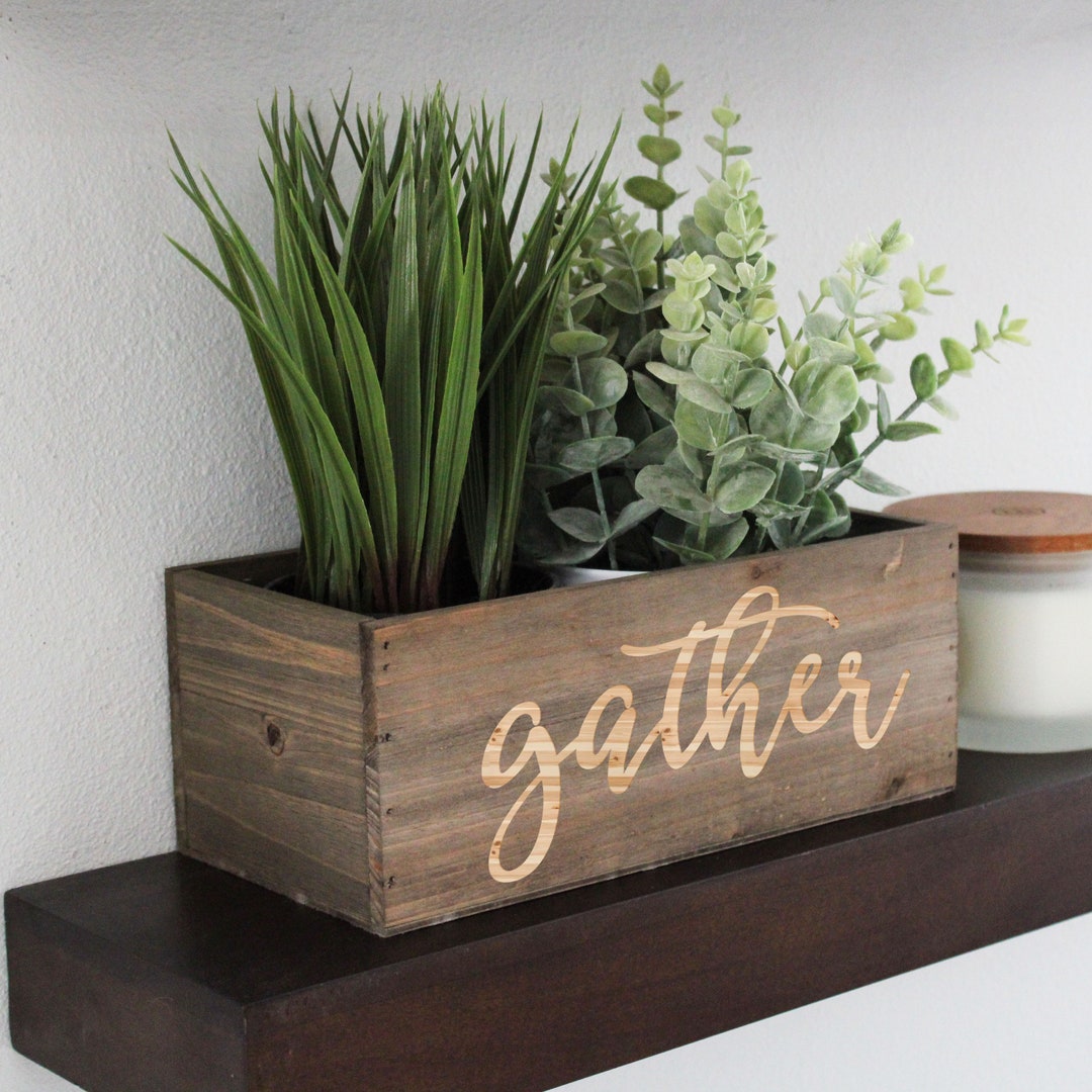 Gather, Home Personalized Planter Box, Custom Wood Planter Box ...