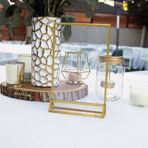 Wedding Table Sign With Gold Stand Gold Wedding Table Numbers Gold Trim ...