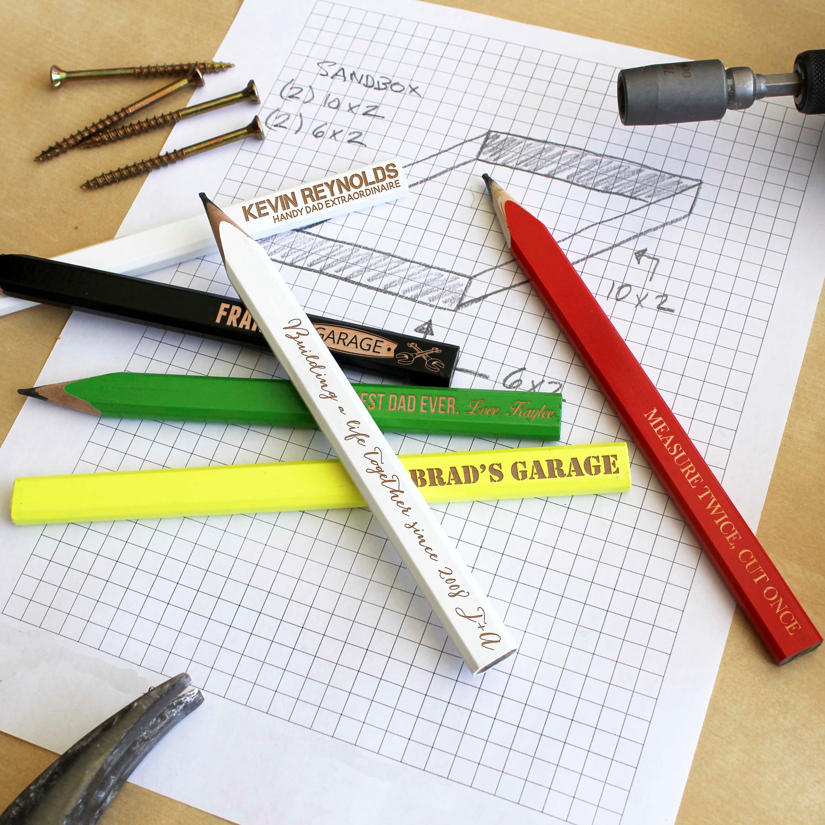 Personalized Carpenter Pencils Engraved Carpenter Pencils - Etsy