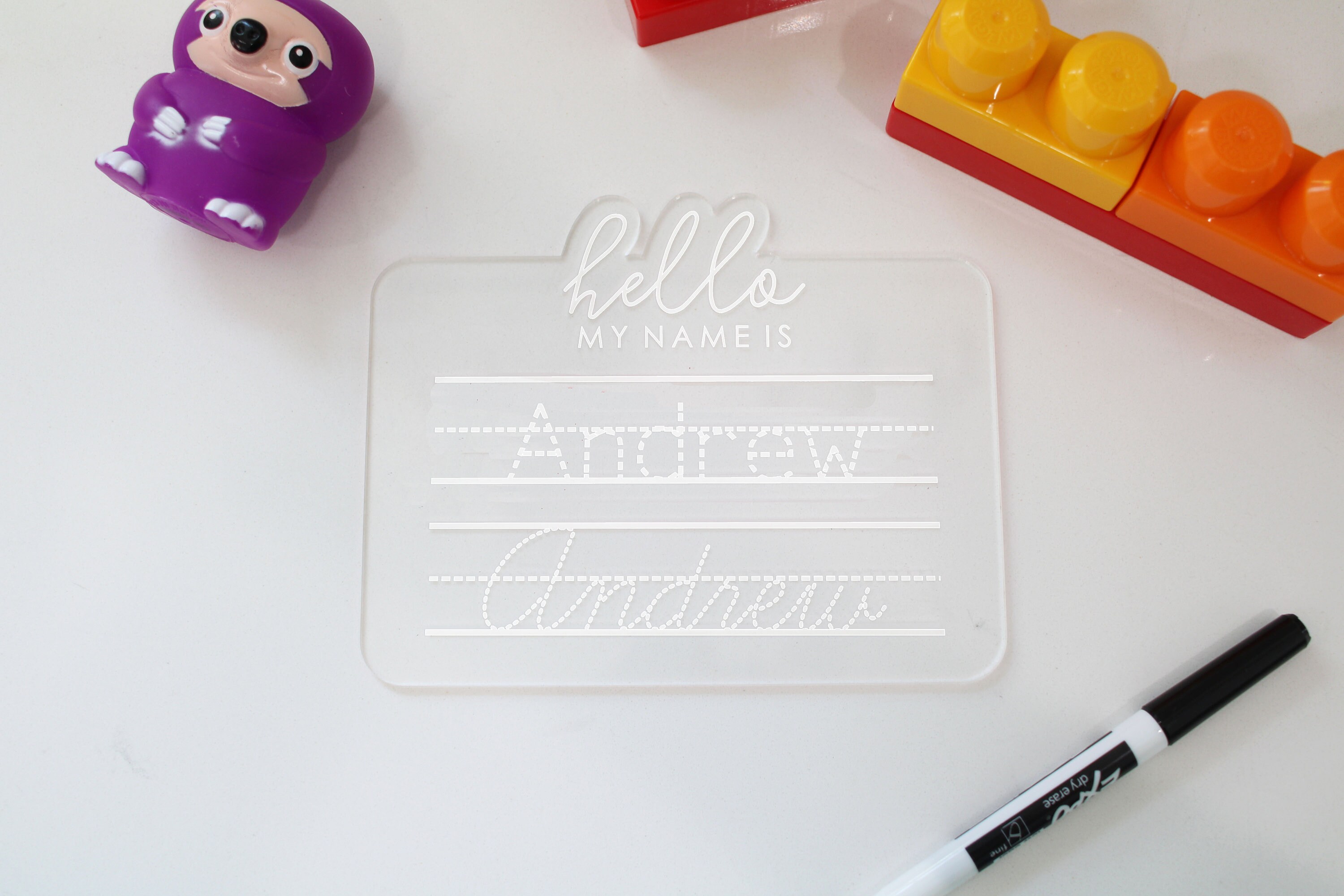 Acrylic Name Trace Board Alphabet Learning Board Acrylic Dry Erase Name ...