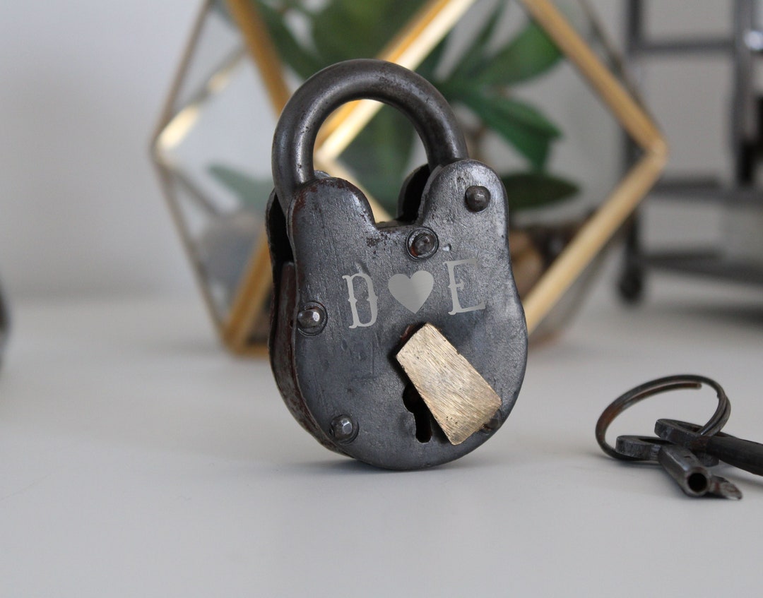 Antique Love Lock With Keys, Custom Love Lock, Engraved Love Lock ...