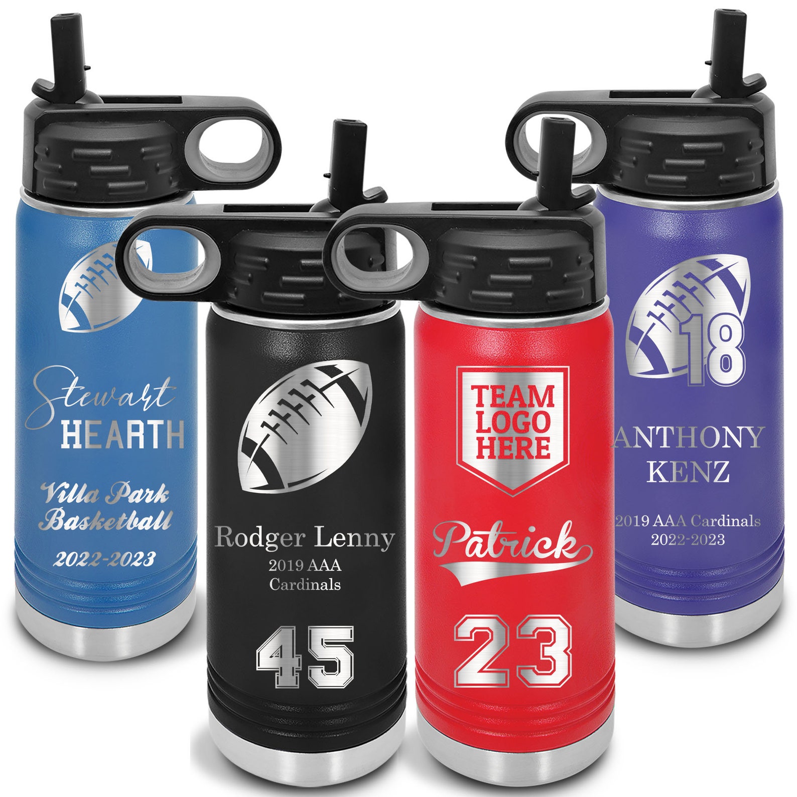 Football Team Water Bottles Team Metal Water Bottles Gift - Etsy