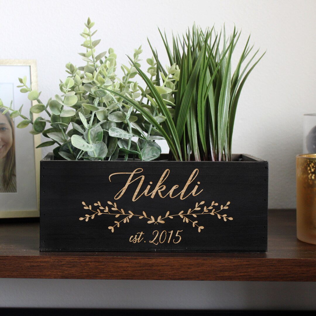 Gather, Home Personalized Planter Box, Custom Wood Planter Box ...