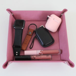 Women's Personalized Valet Tray Catch All Tray Coin Tray Leather Valet ...