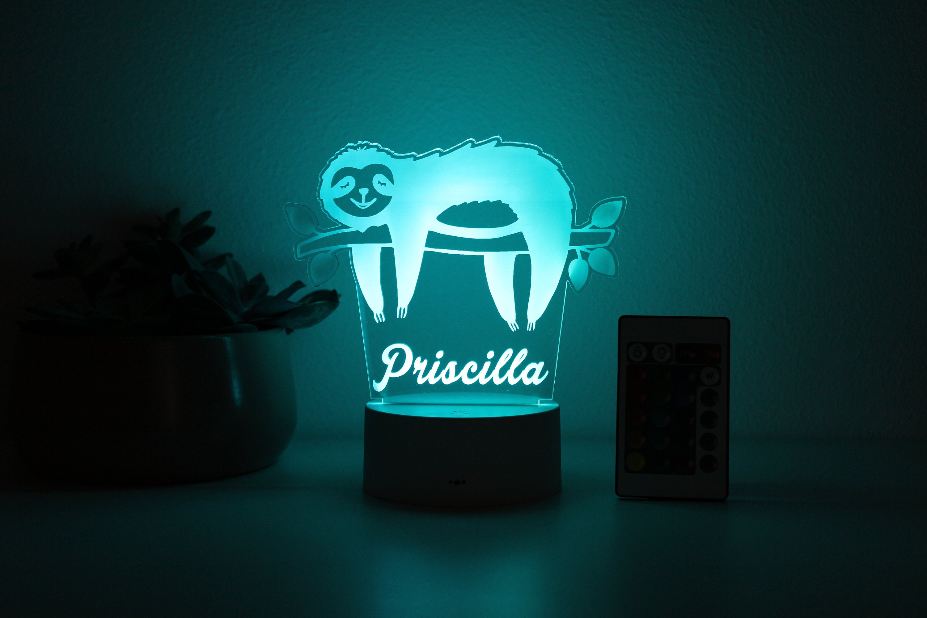 Sloth Night Light Personalized Night Lights Kids Night | Etsy