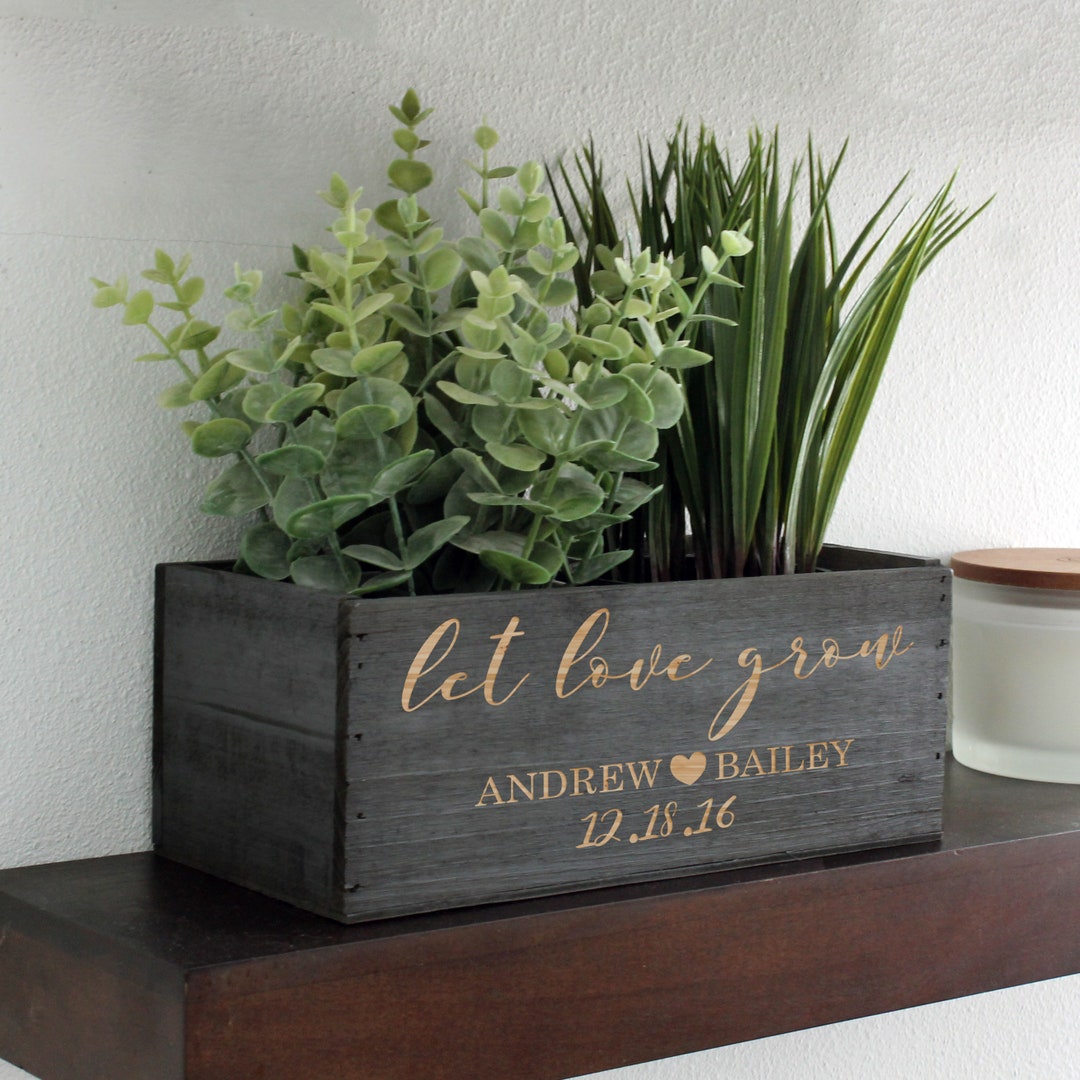 Gather, Home Personalized Planter Box, Custom Wood Planter Box ...