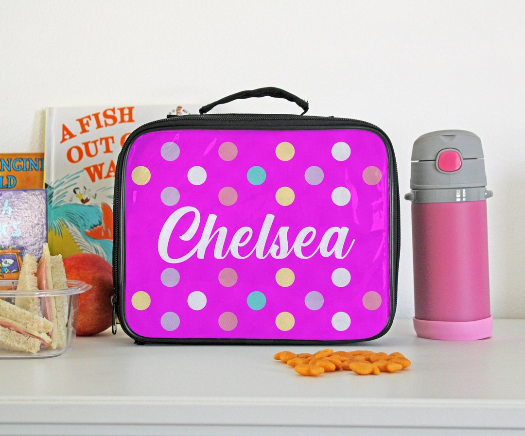 Polka Dot Personalized Kids Lunch Box Lunch Box With Kid's Name Custom ...
