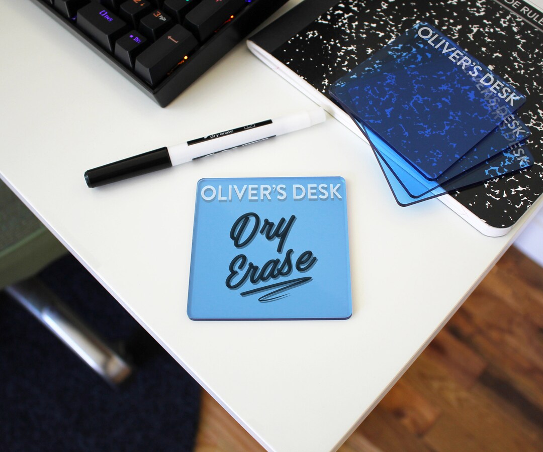 Personalized Acrylic Dry Erase Notes, Personalized Desk Name, Colorful ...
