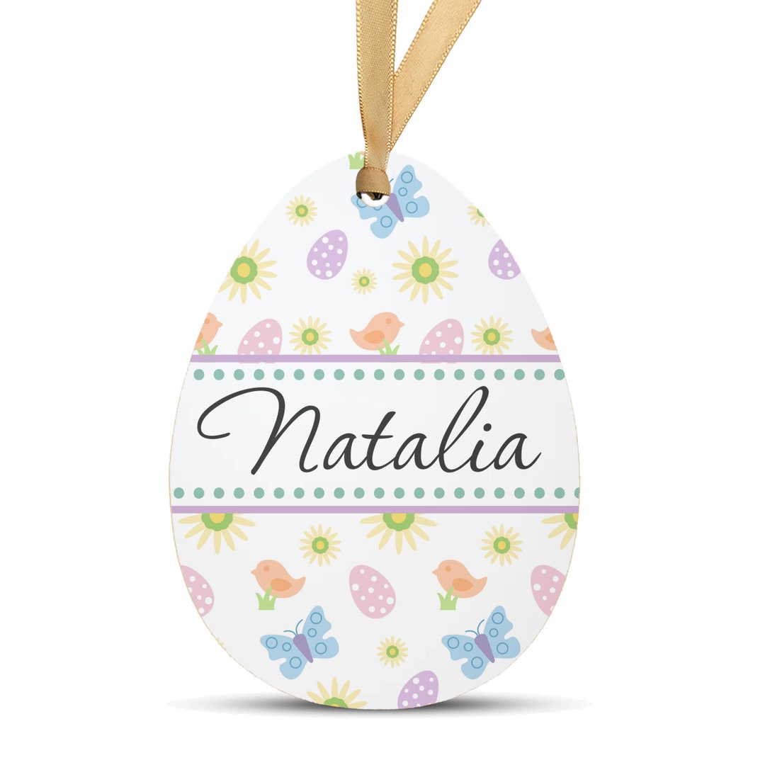 Personalized Easter Basket Tag, Custom Easter Egg Name Tag ...