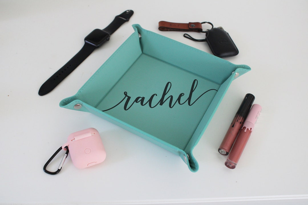 Women's Personalized Valet Tray Catch All Tray Coin Tray Leather Valet ...