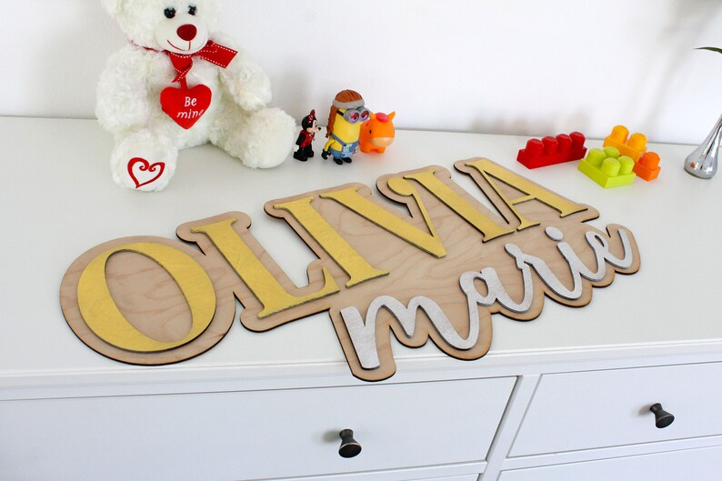 Large Wood Nursery Sign Nursery Name Sign for Kids Custom - Etsy