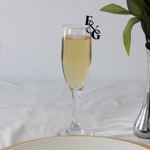 Wedding Initial Champagne Toppers DIY Peel at Home | Champagne Drink ...