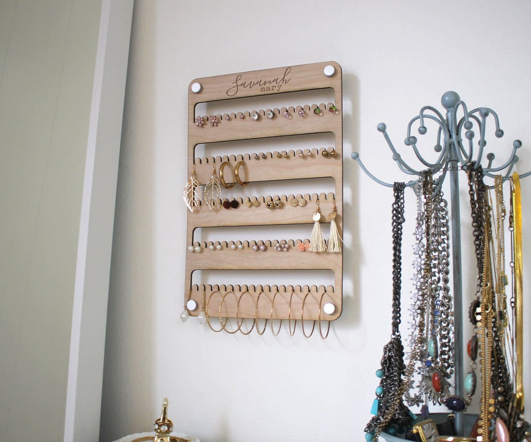 Personalized Earring Holder, Modern Jewelry Organizer, Acrylic Jewelry ...