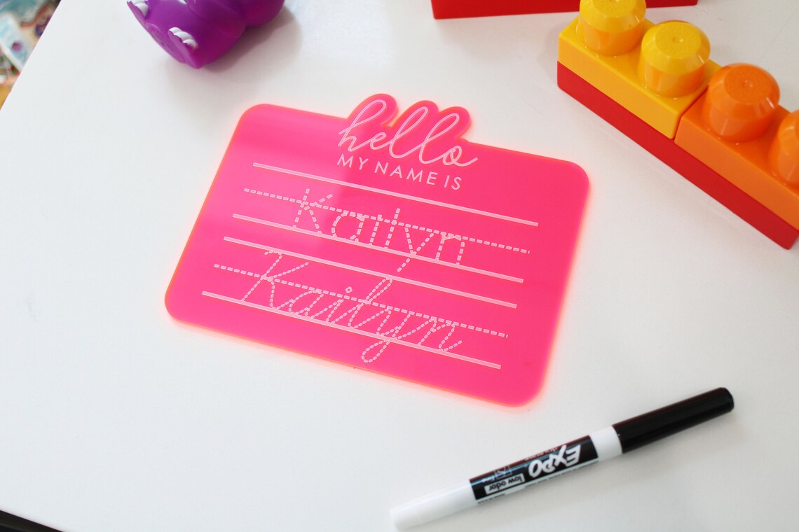 Acrylic Name Trace Board Alphabet Learning Board Acrylic Dry Erase Name ...