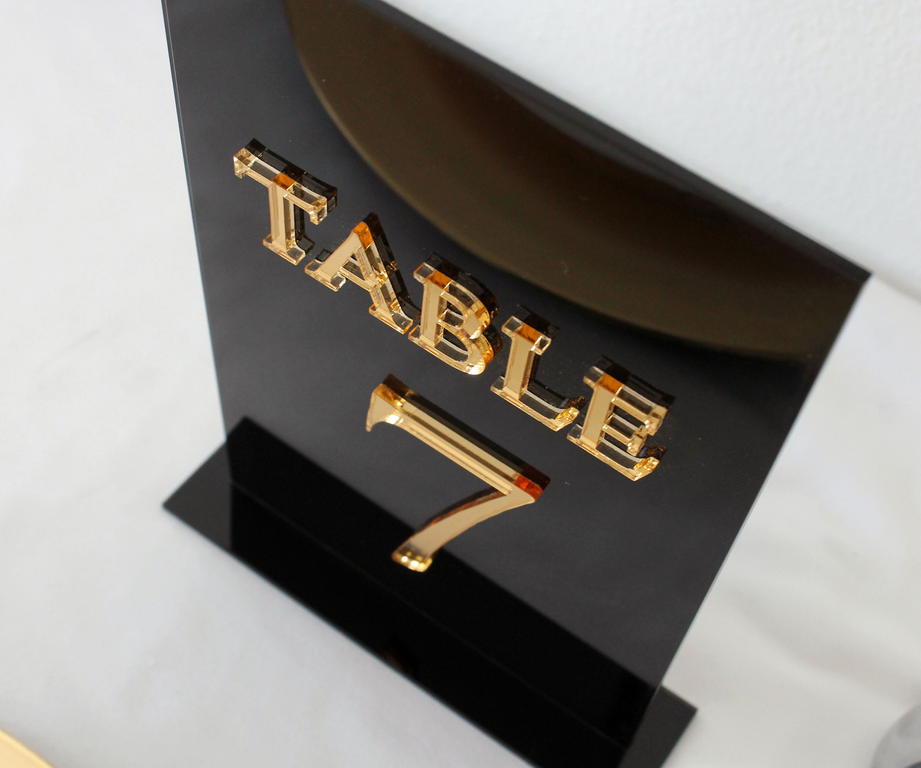 Black Silver Table Number, Luxury Wedding, Acrylic Wedding Decor, Laser ...