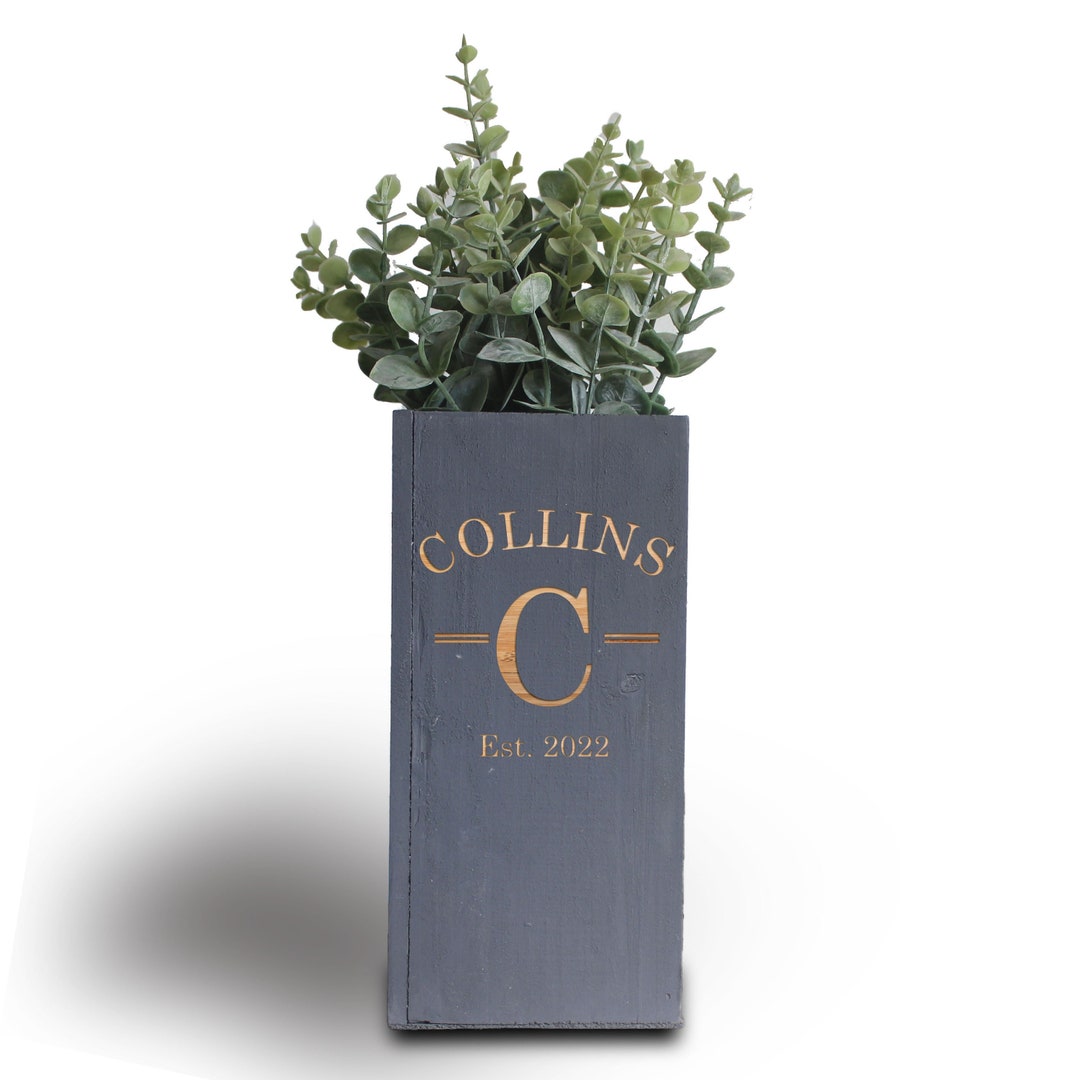 Home Tall Personalized Planter Box, Custom Wood Planter Box ...