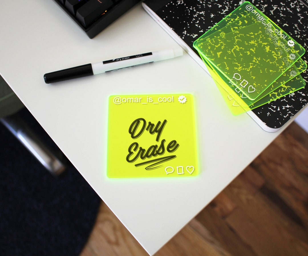 Personalized Acrylic Dry Erase Notes, Personalized Desk Name, Colorful ...