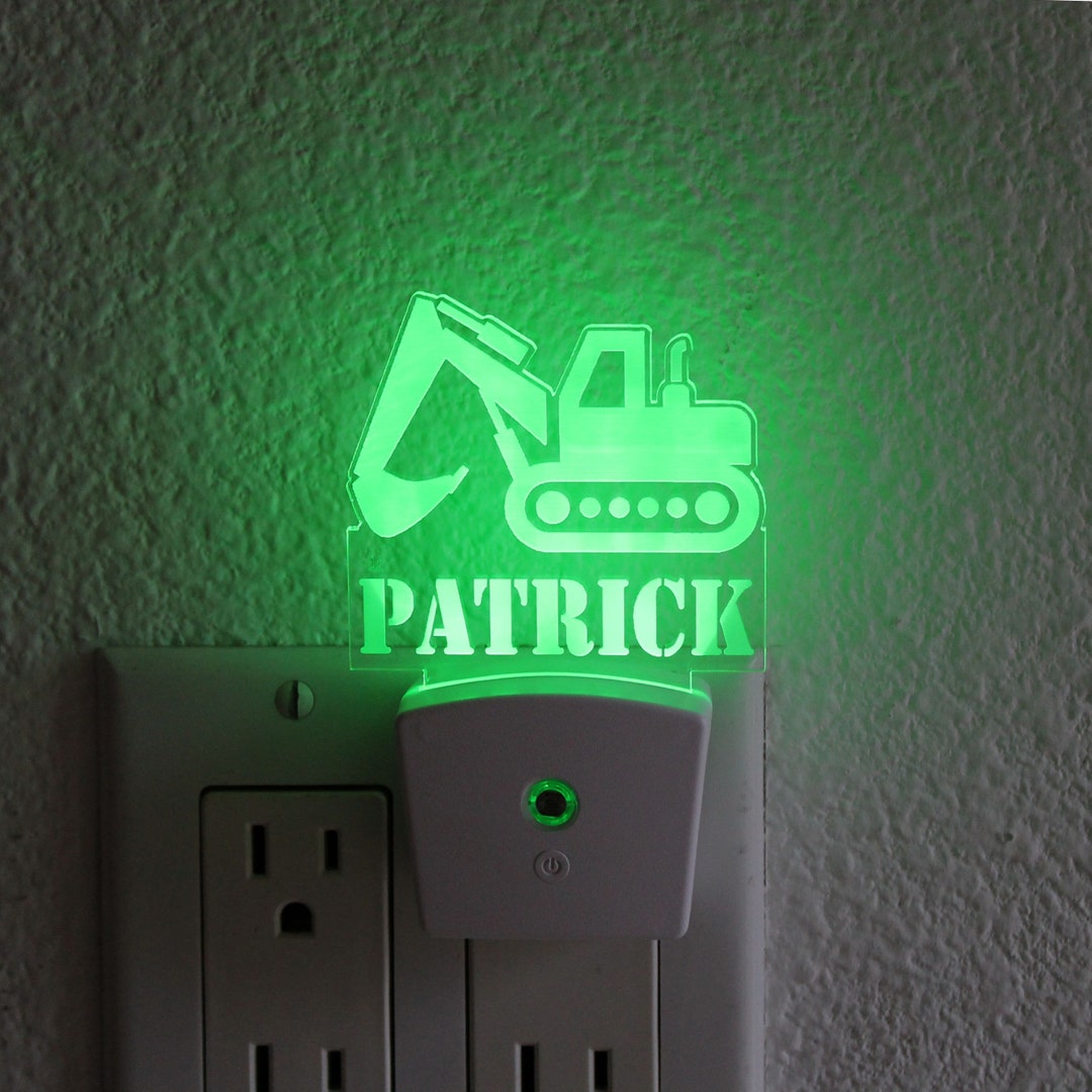 Excavator Night Light Plug in Personalized Night Light Plug Custom ...