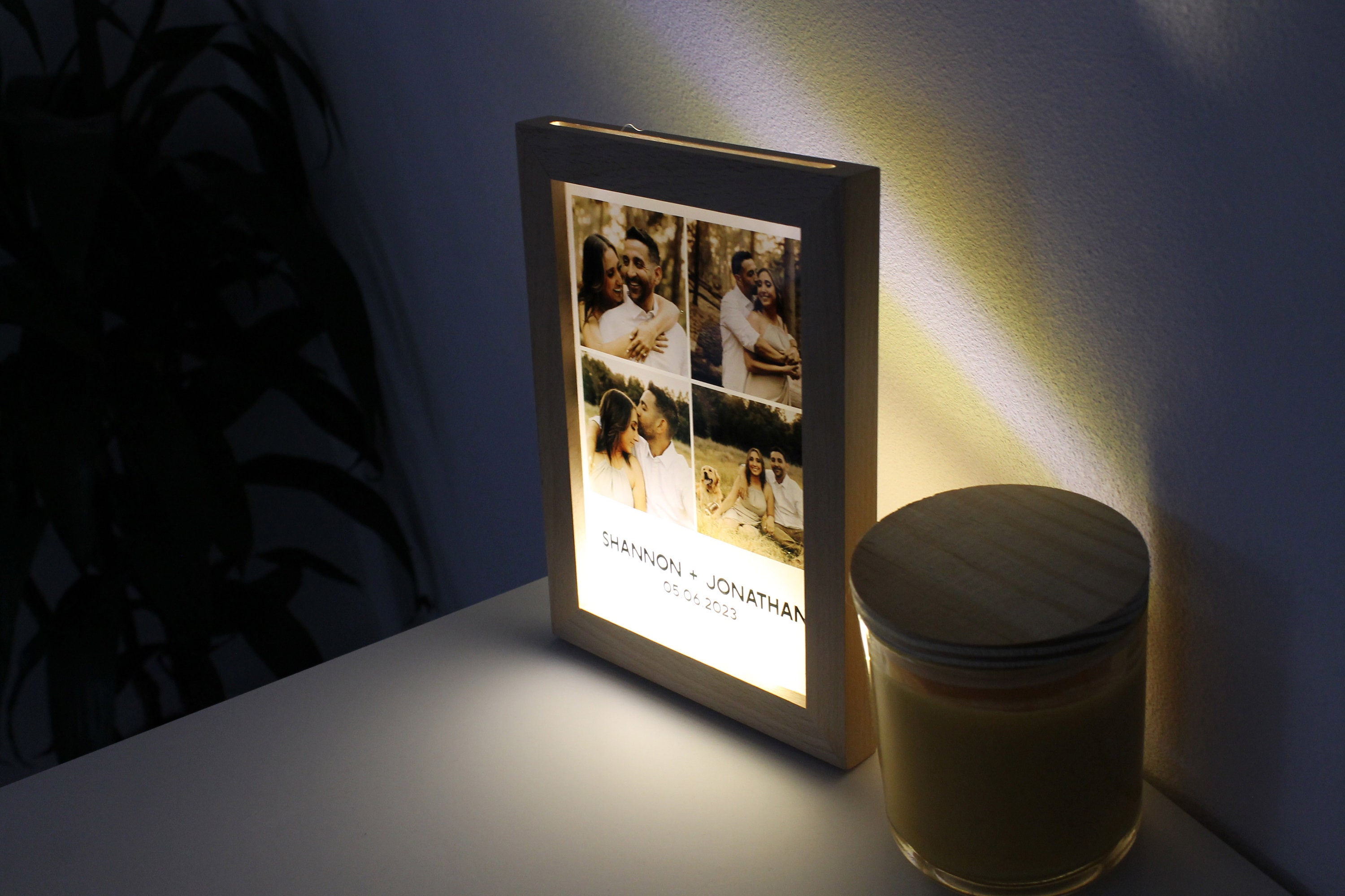 Night Light Photo Frame With Warm Light, USB Powered, Home Decor for ...
