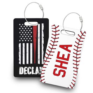 Personalized Baseball Name Tag, Baseball Bag and Keychain Tags ...