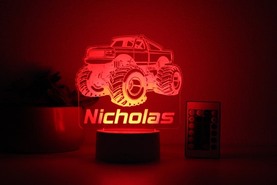 Monster Truck Night Light Personalized Night Lights Kids | Etsy