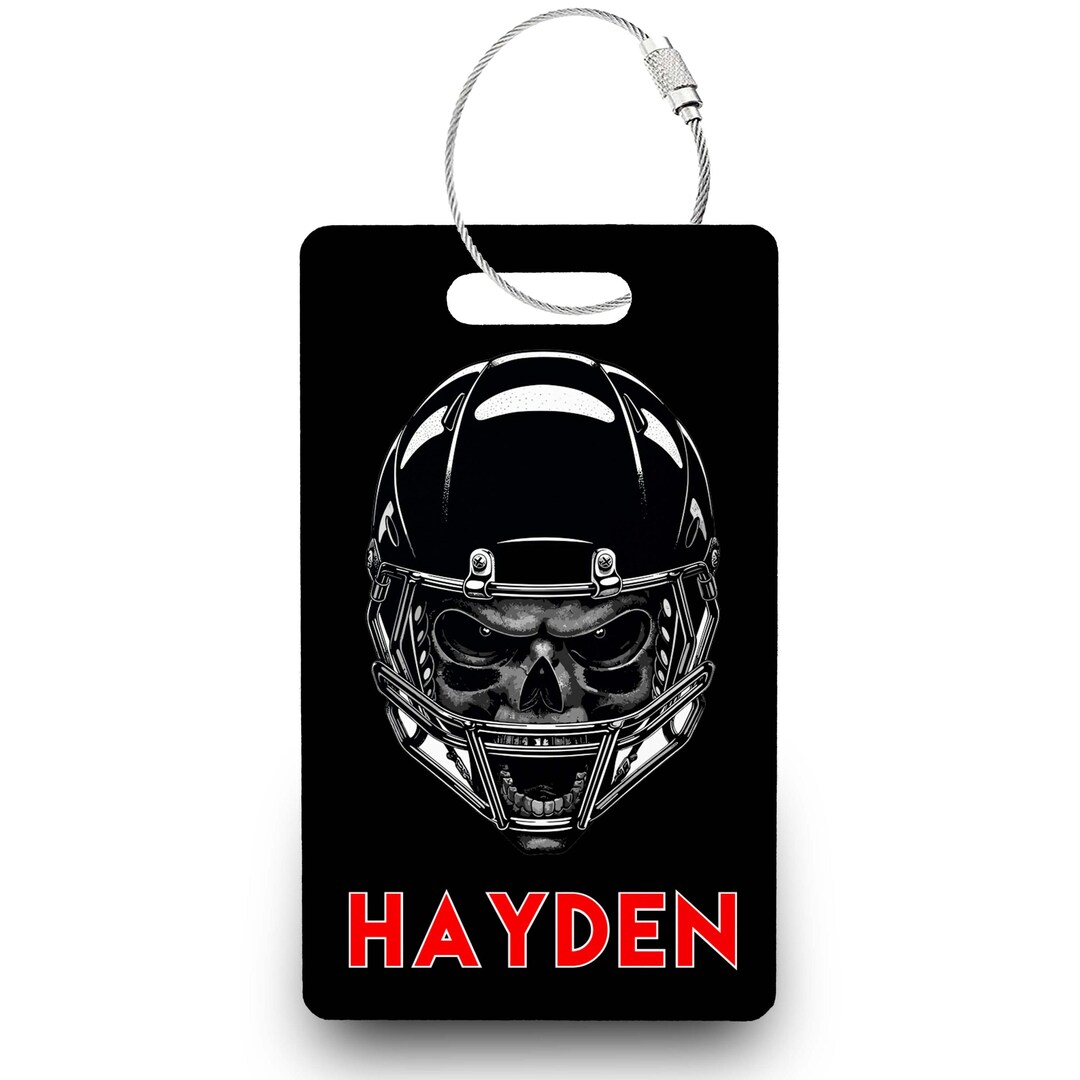 Personalized Football Name Tag, Football Bag and Keychain Tags ...