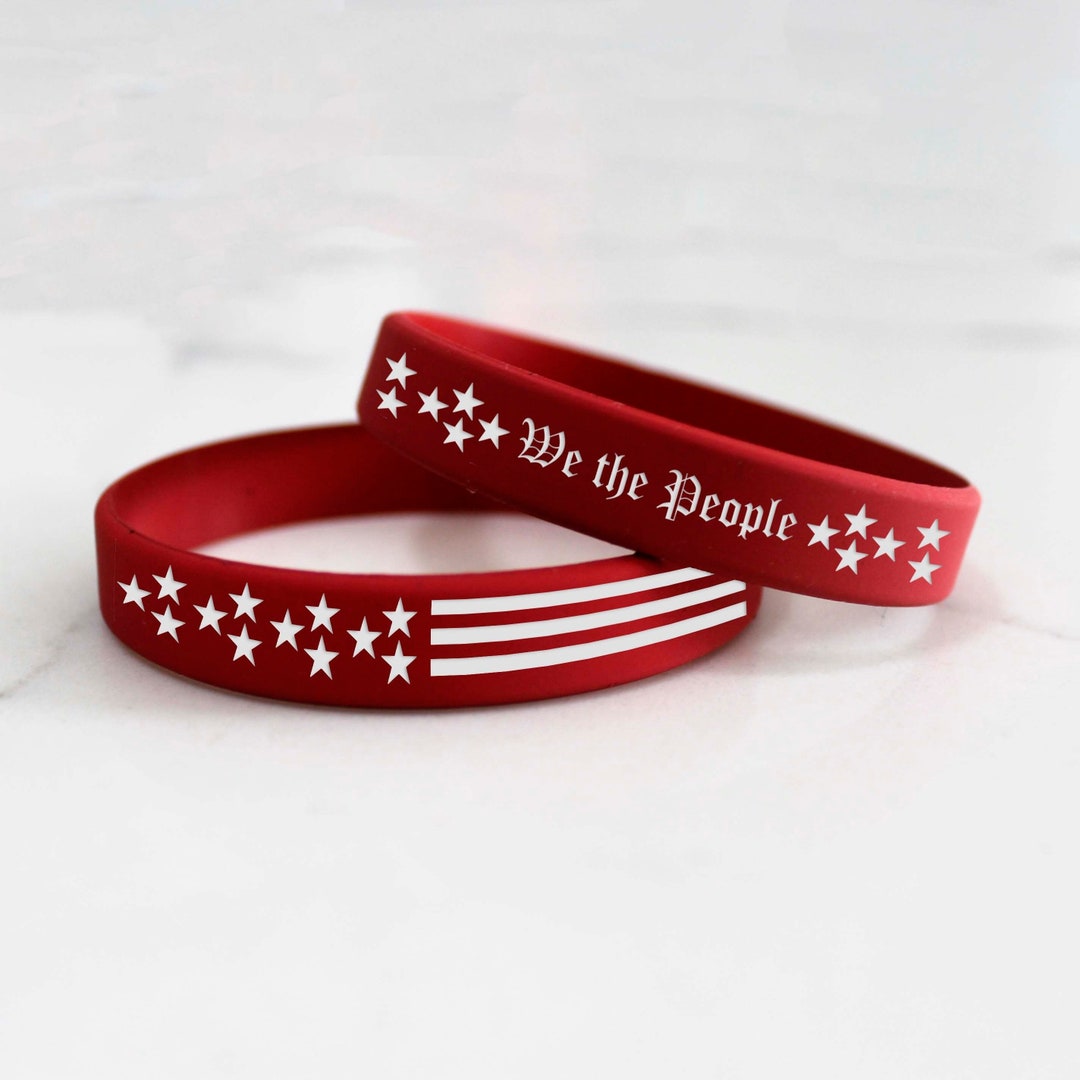 American Flag Bracelet, Motivational Bracelet Custom Silicon Bracelet ...