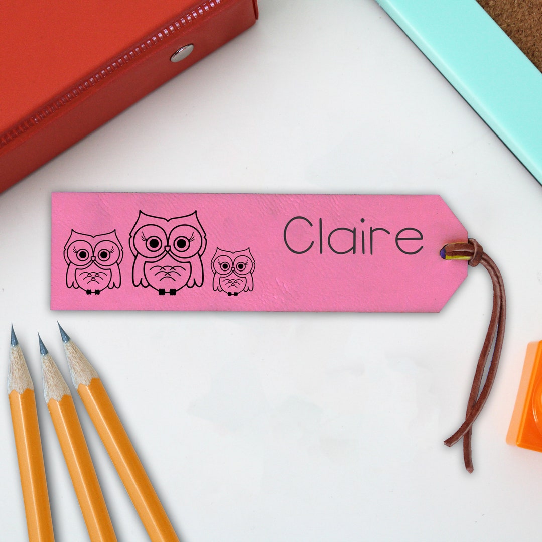 Personalized Bookmark, Custom Leather Bookmark, Engraved Leather ...