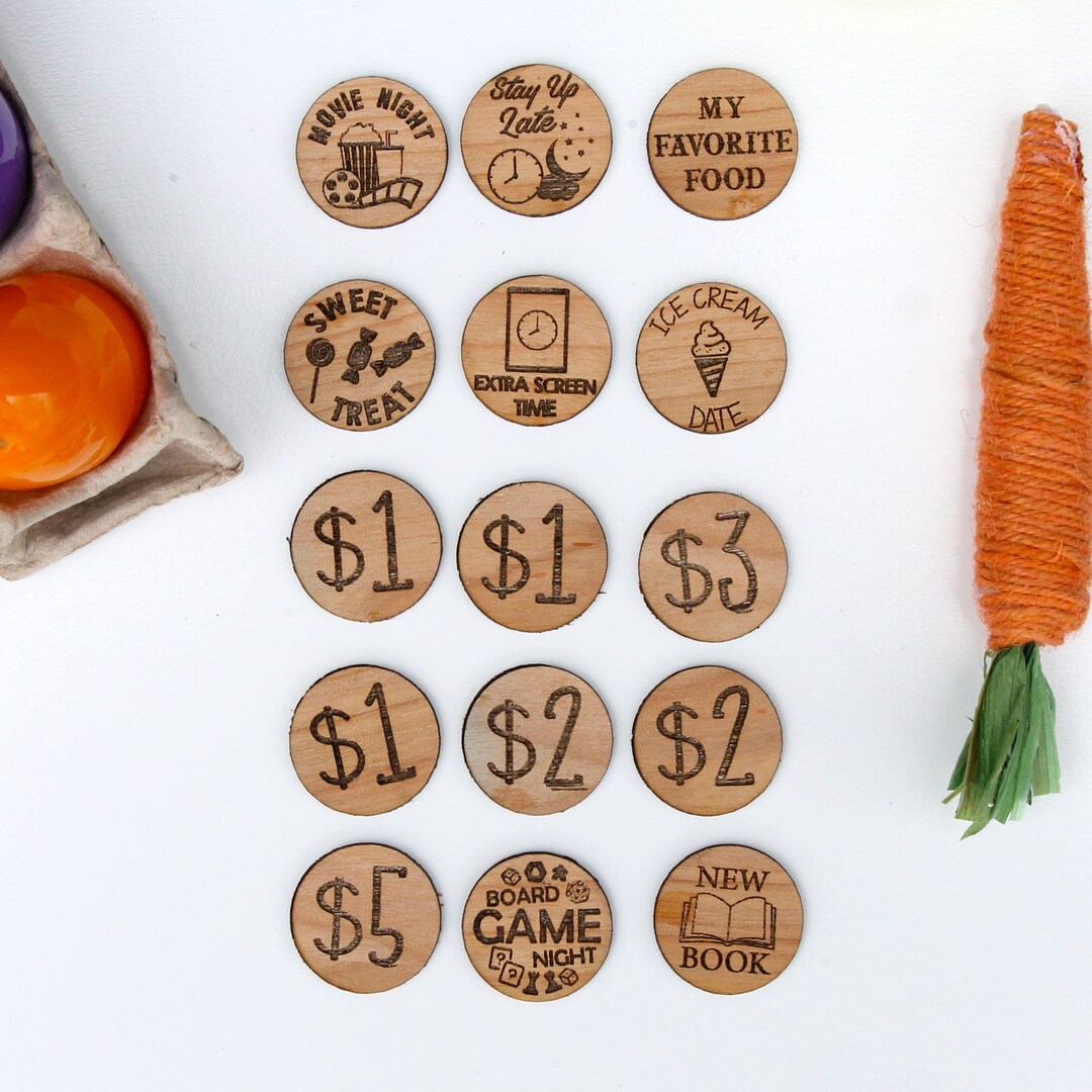 Easter Egg Tokens, Egg Hunt Prize, Wood Easter Reward Token, Reward ...