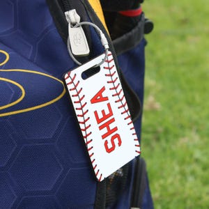 Personalized Baseball Name Tag, Baseball Bag and Keychain Tags ...