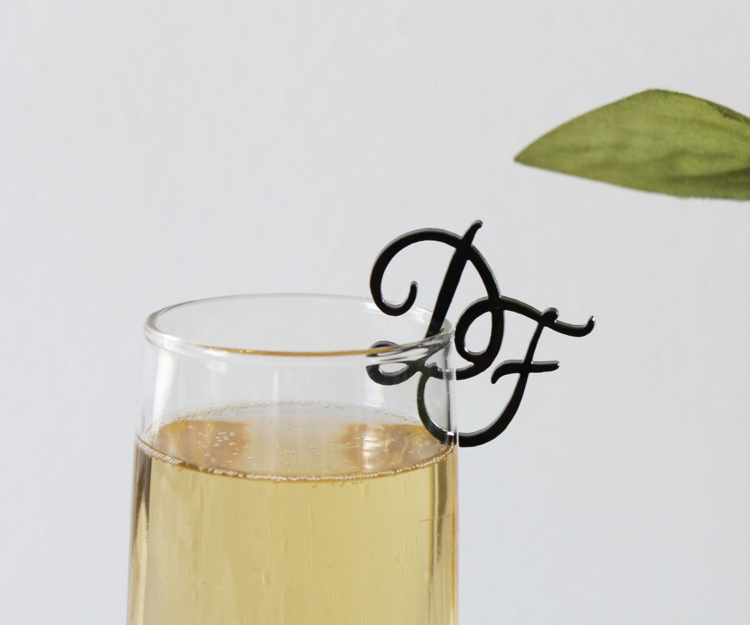 Wedding Initial Champagne Toppers DIY Peel at Home | Champagne Drink ...