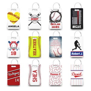 Personalized Baseball Name Tag, Baseball Bag and Keychain Tags ...