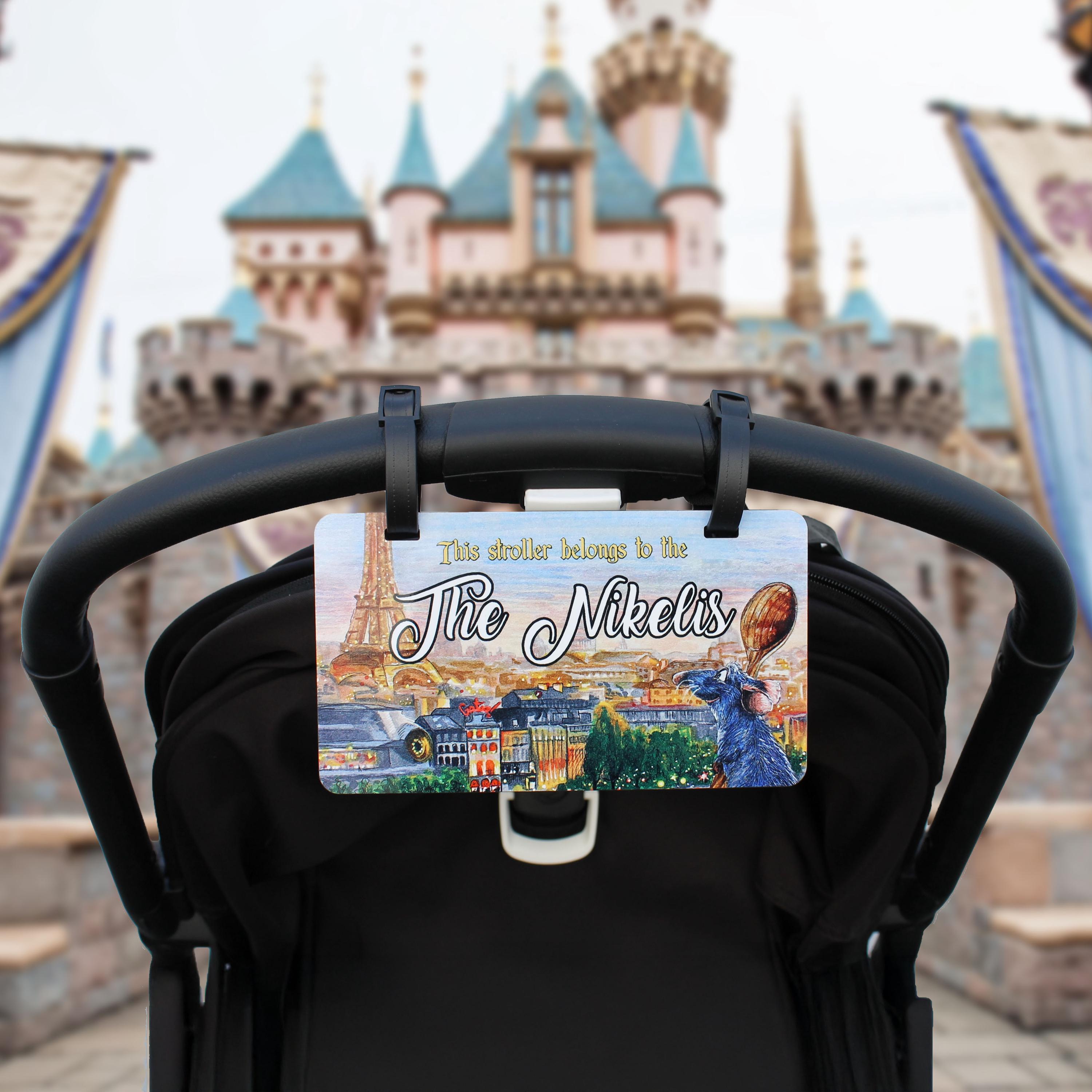 Personalized Stroller Name Tag, Mouse Ears Sign, Stroller License Plate ...