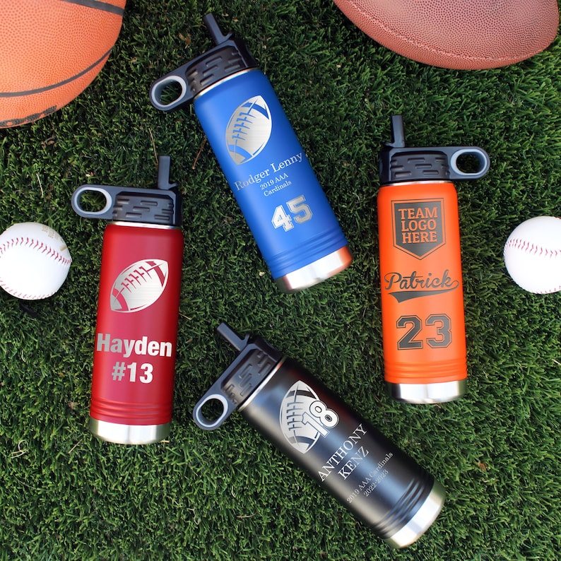 Football Team Water Bottles Team Metal Water Bottles Gift - Etsy