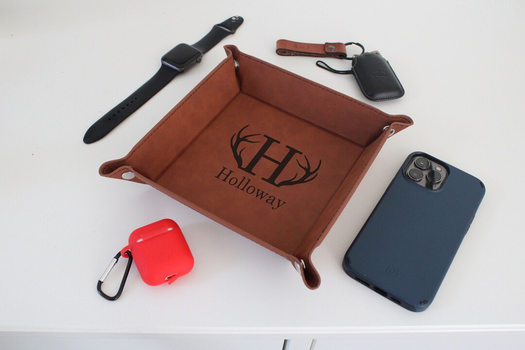 Monogram Antler Personalized Valet Tray Catch All Tray Coin Tray ...