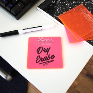 Personalized Acrylic Dry Erase Notes, Personalized Desk Name, Colorful ...