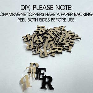 Wedding Initial Champagne Toppers DIY Peel at Home | Champagne Drink ...