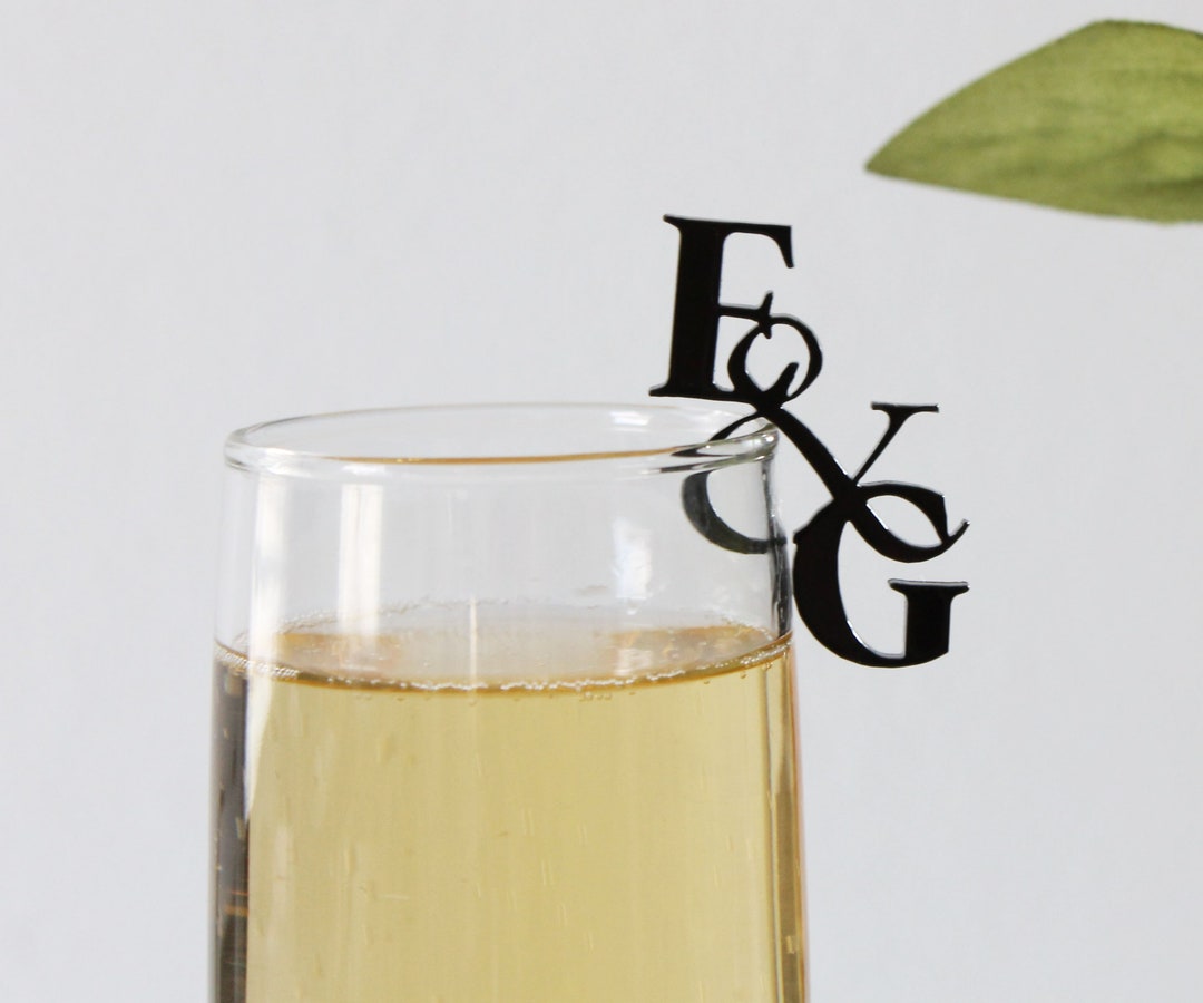 Wedding Initial Champagne Toppers DIY Peel at Home | Champagne Drink ...