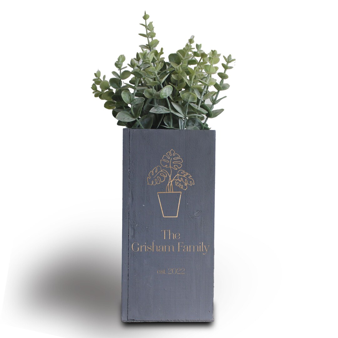 Home Tall Personalized Planter Box, Custom Wood Planter Box ...