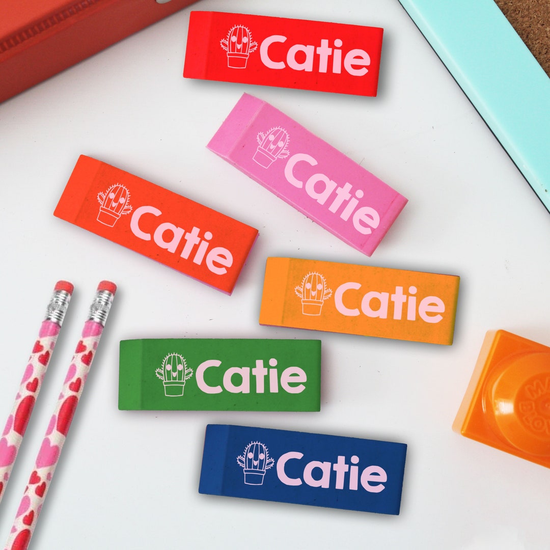 Custom Erasers, Set of 6 | Personalized Erasers, Rubber Erasers, Back ...